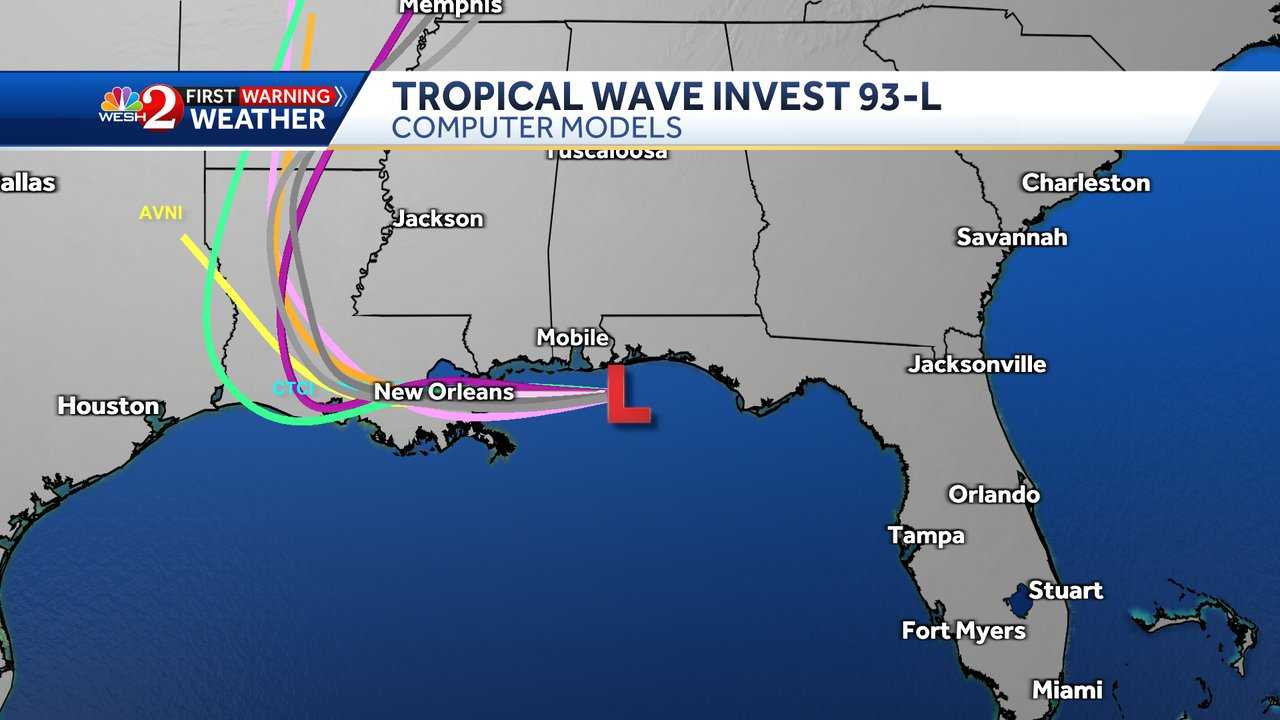 Tracking ﻿Invest 93-L: Maps, spaghetti models
