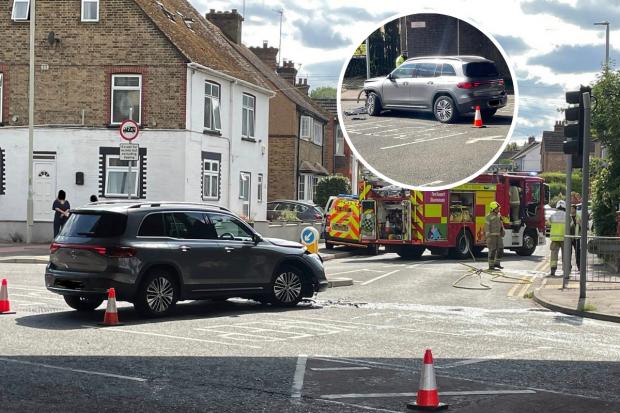 Two-Mercedes crash near pub causes two-hour road closure