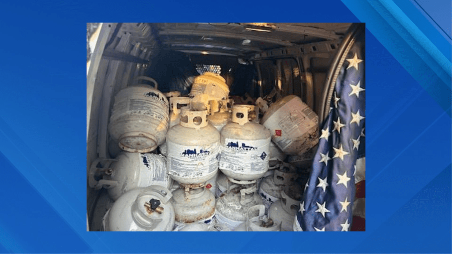Driver caught with 76 propane tanks in van in Manhattan: DA