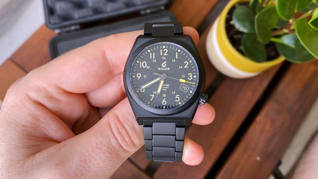 Best Value Titanium Field Watch Now in Black DLC – Boldr Black Dawn