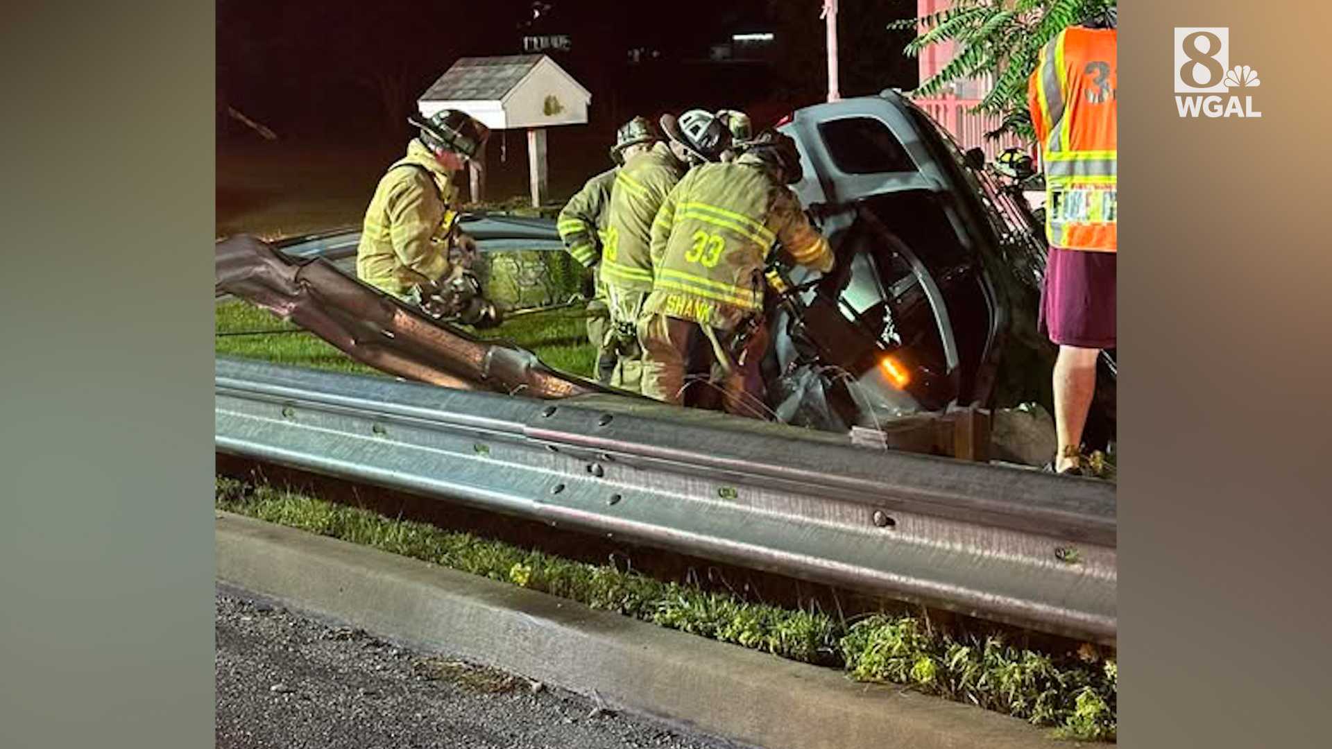 Vehicle crashes into creek