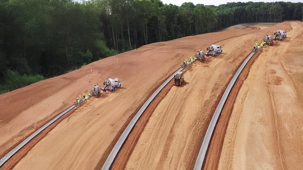 Genius Way Advanced Machines Create Perfect Road Curbs
