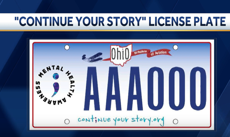 ‘Continue Your Story’ license plates approved in Ohio for mental health ...