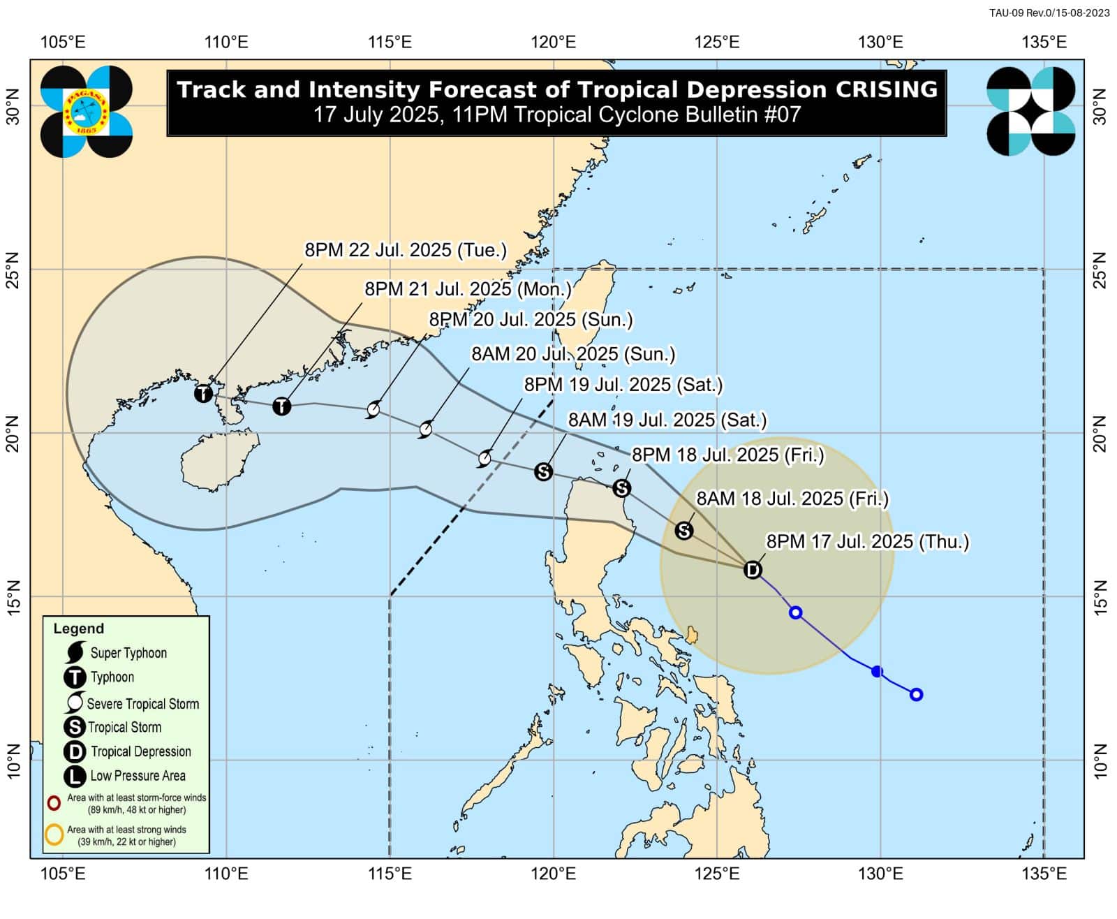 Crising forecast to intensify into tropical storm Friday morning
