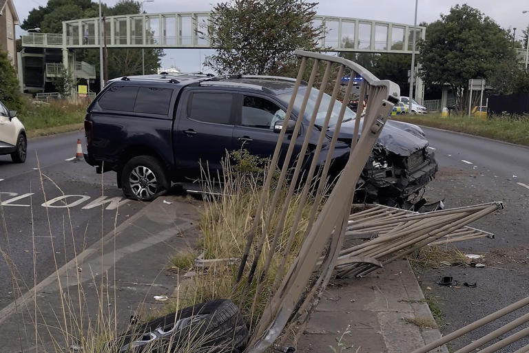 A27 collision: Photos show aftermath of incident which resulted in road ...