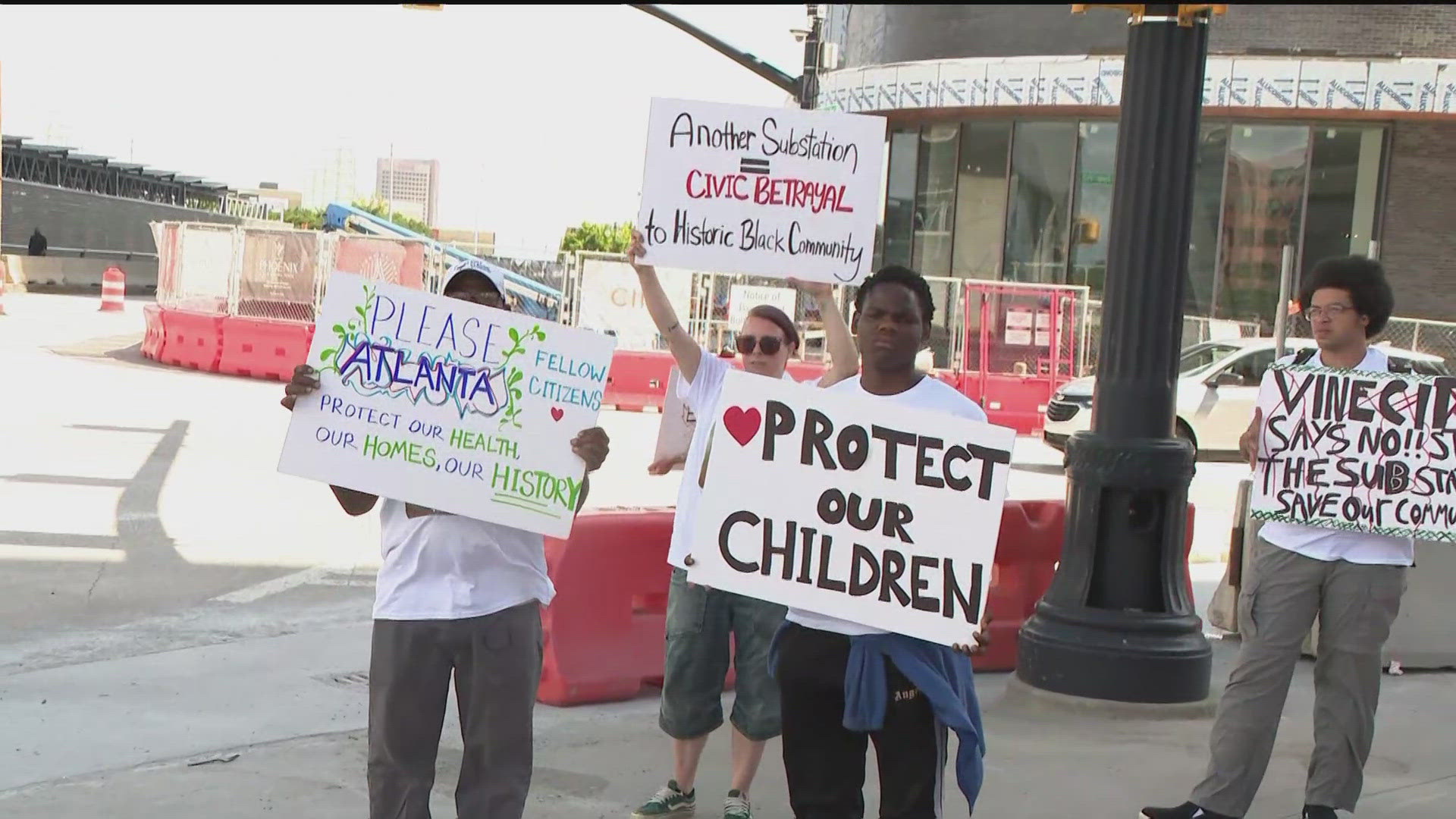 Protest calling out Georgia Power's new substation
