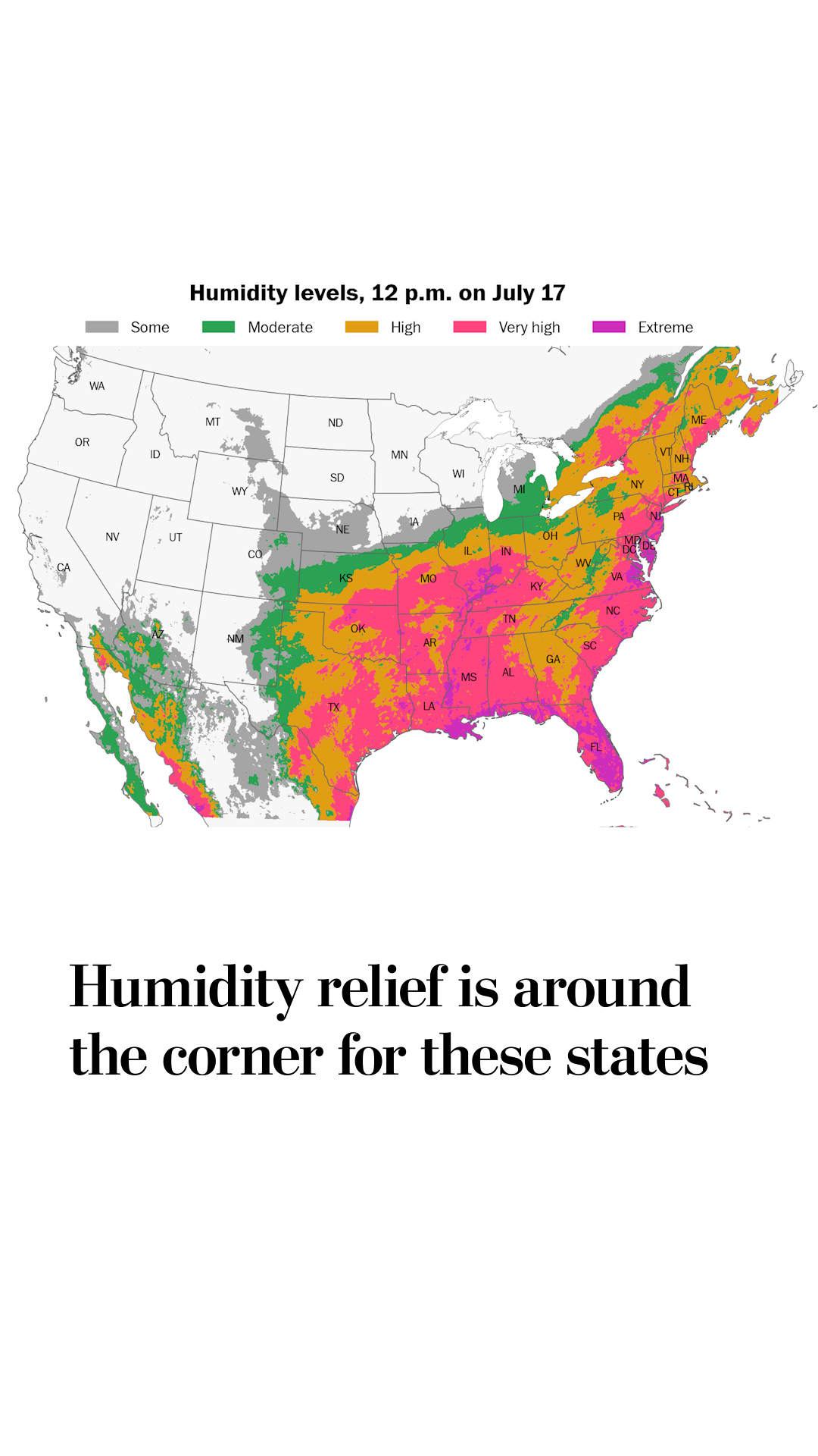 Humidity Relief Is Around The Corner For These States