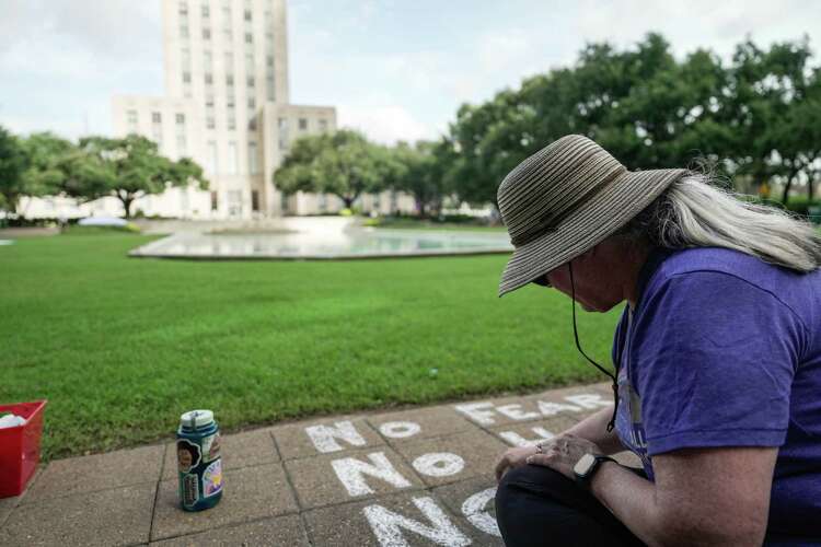 Houston protesters rally with art and music against Trump policies in ...