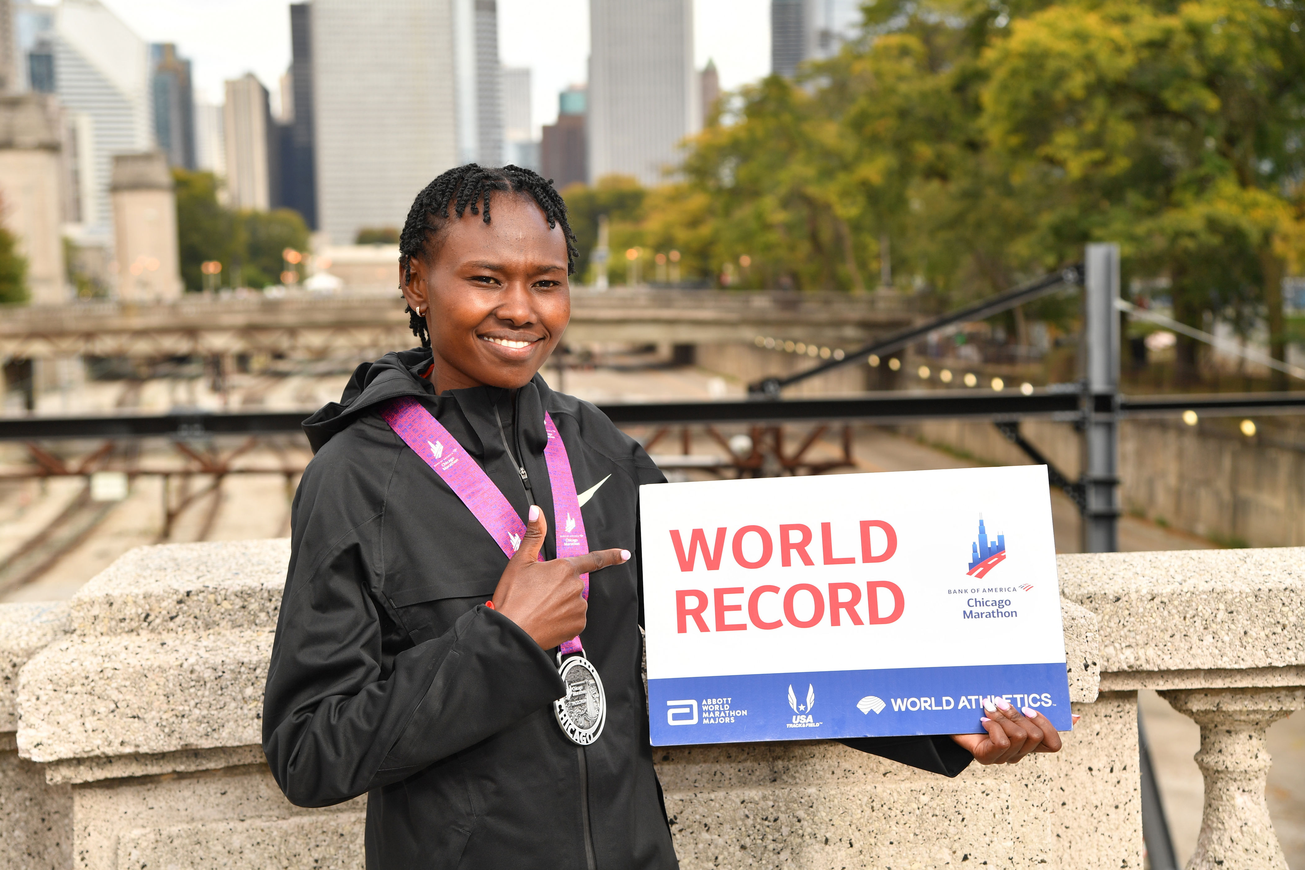 Marathon world record-holder Chepngetich suspended for positive doping test
