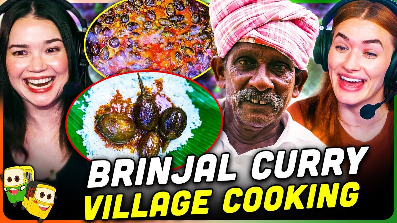 Brinjal Curry - Oil Brinjal Curry Recipe Cooking In Village Video Reaction!