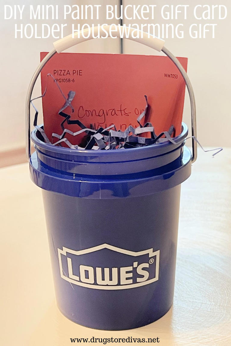 DIY mini paint bucket gift card holder housewarming gift