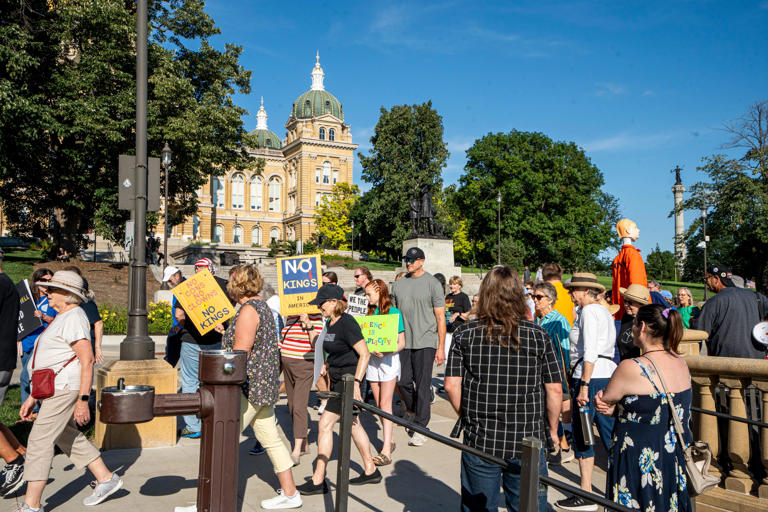 Hundreds rally in Des Moines for 'Good Trouble Lives On' protests in ...
