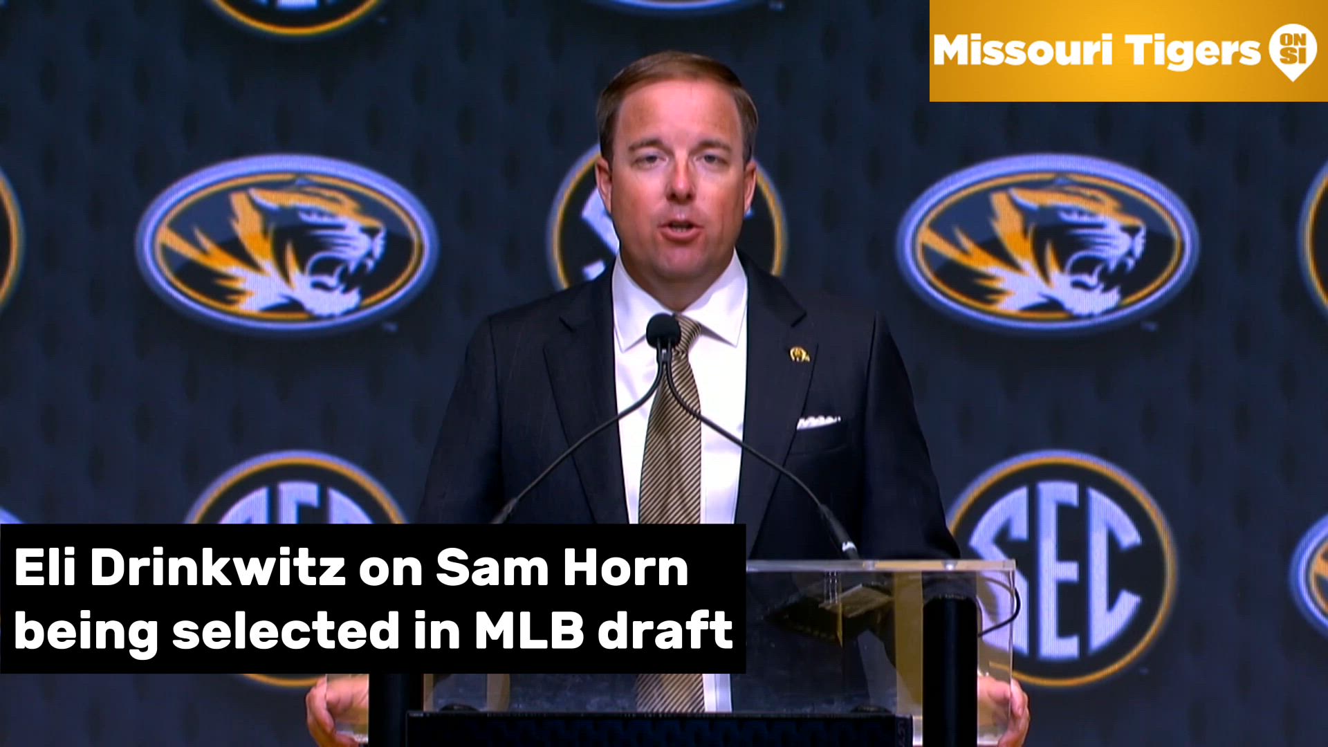 Eli Drinkwitz on Sam Horn being selected in MLB draft