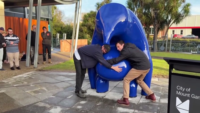 Mythical ‘Blue Blob’ sculpture receives divided community opinion in ...