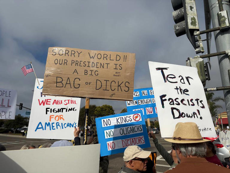 Hundreds gather to sing, protest during ‘Good Trouble' rallies in SLO ...