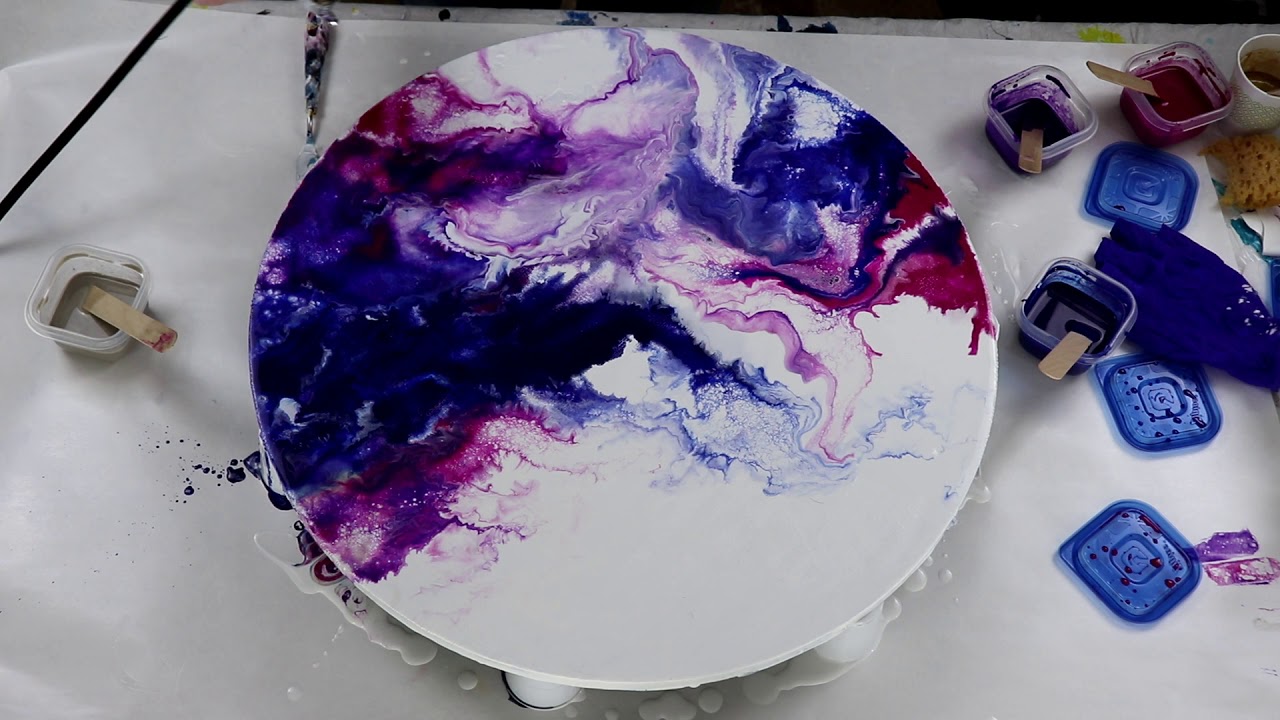 Scrape and Try Again! Airbrush Acrylic Pour With Negative Space