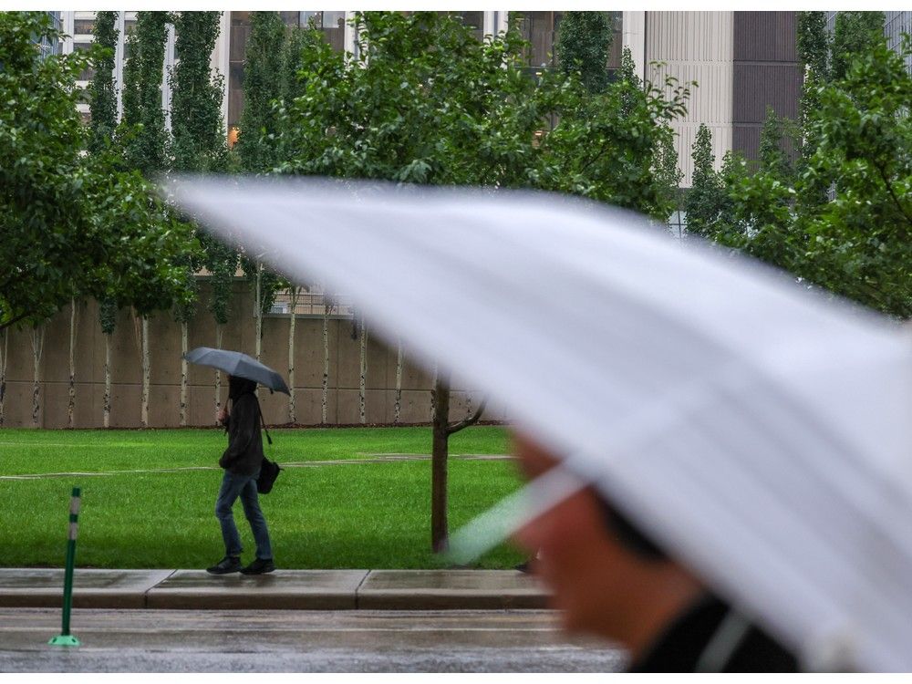 How is the rain affecting Calgary businesses?
