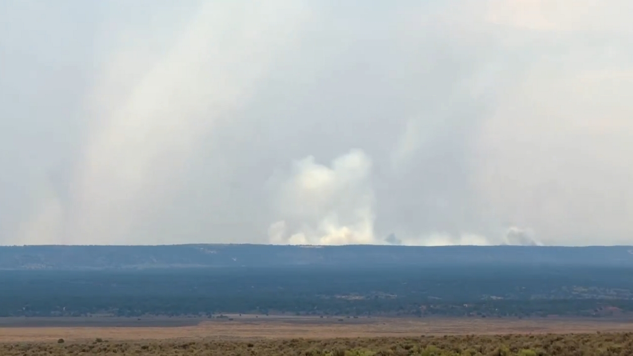 Major wildfire outbreak near Kanab, Utah, USA