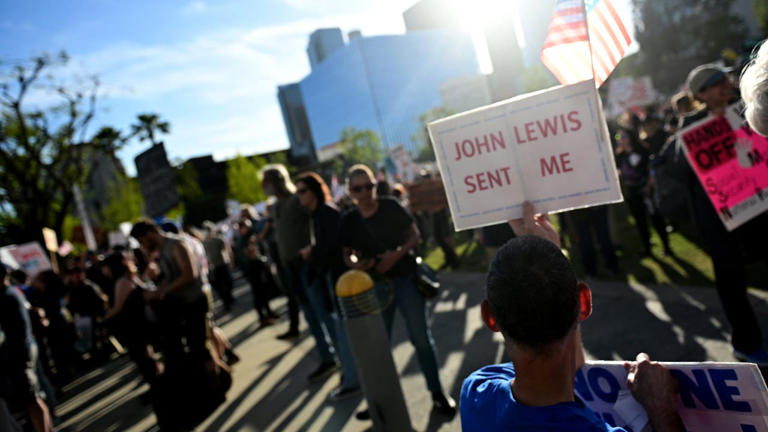 "Good Trouble Lives On" protests honor legacy of John Lewis