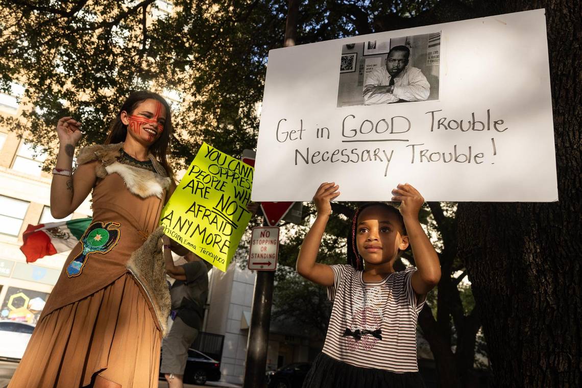 ‘Good Trouble' rally in downtown Fort Worth spreads message of justice