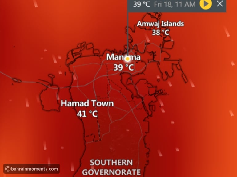 Sunny With High of 38°C: Manama, Bahrain Weather July 18