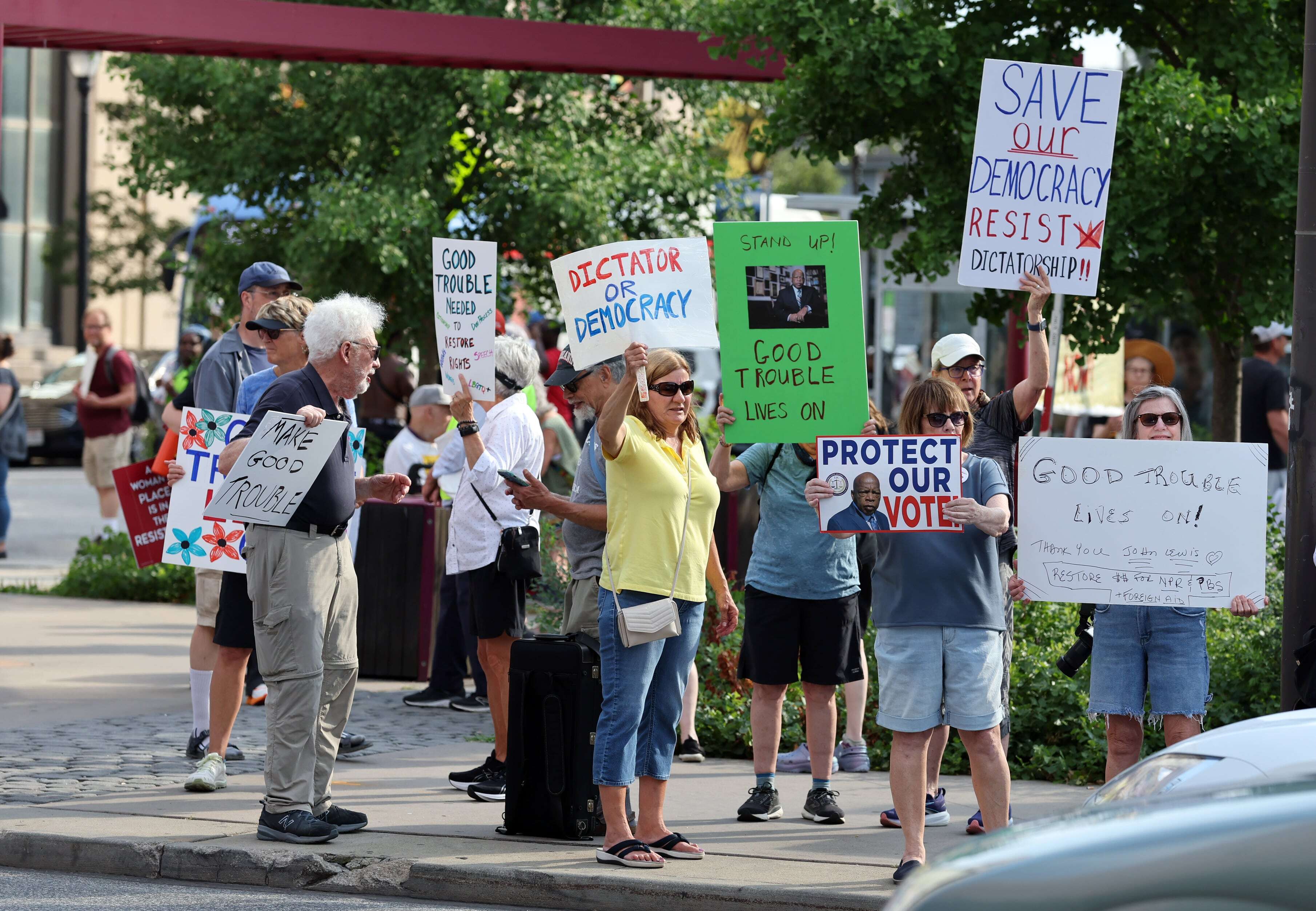 Hundreds gather at Cleveland’s Market Square for ‘Good Trouble Lives On ...