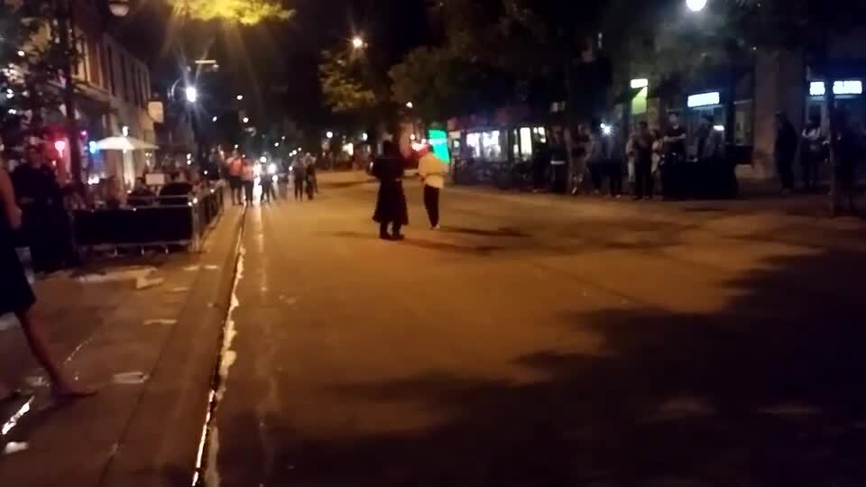 Lightsaber Duel in Middle of Street