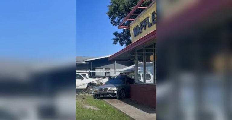 Car crashes near Waffle House on Ogeechee Road following collision