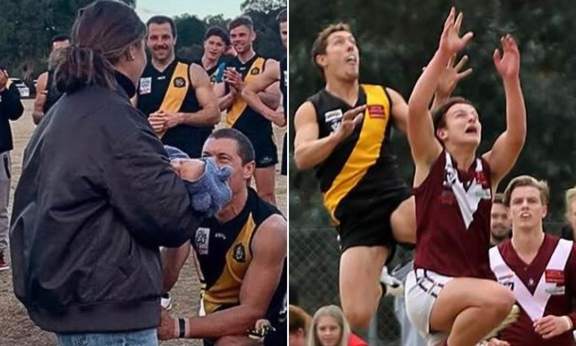 Local footy star celebrates 200th game milestone with proposal for the ages