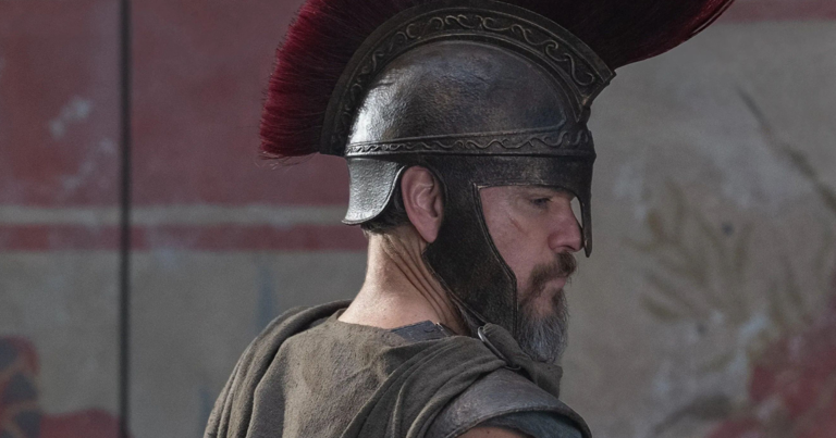 New The Odyssey Images Show Tom Holland, Mia Goth, & Anne Hathaway