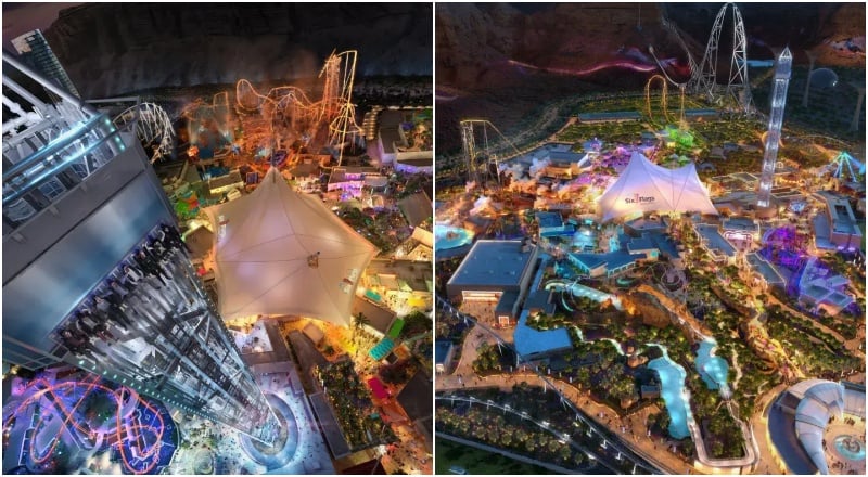 Watch: The roller coaster at Six Flags Qiddiya City takes shape