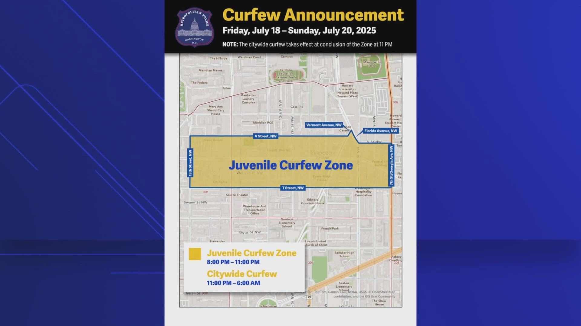 New teen curfew on U street in DC