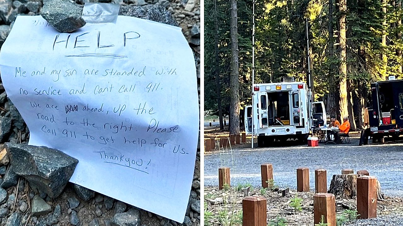California mother and son rescued after leaving handwritten SOS notes ...