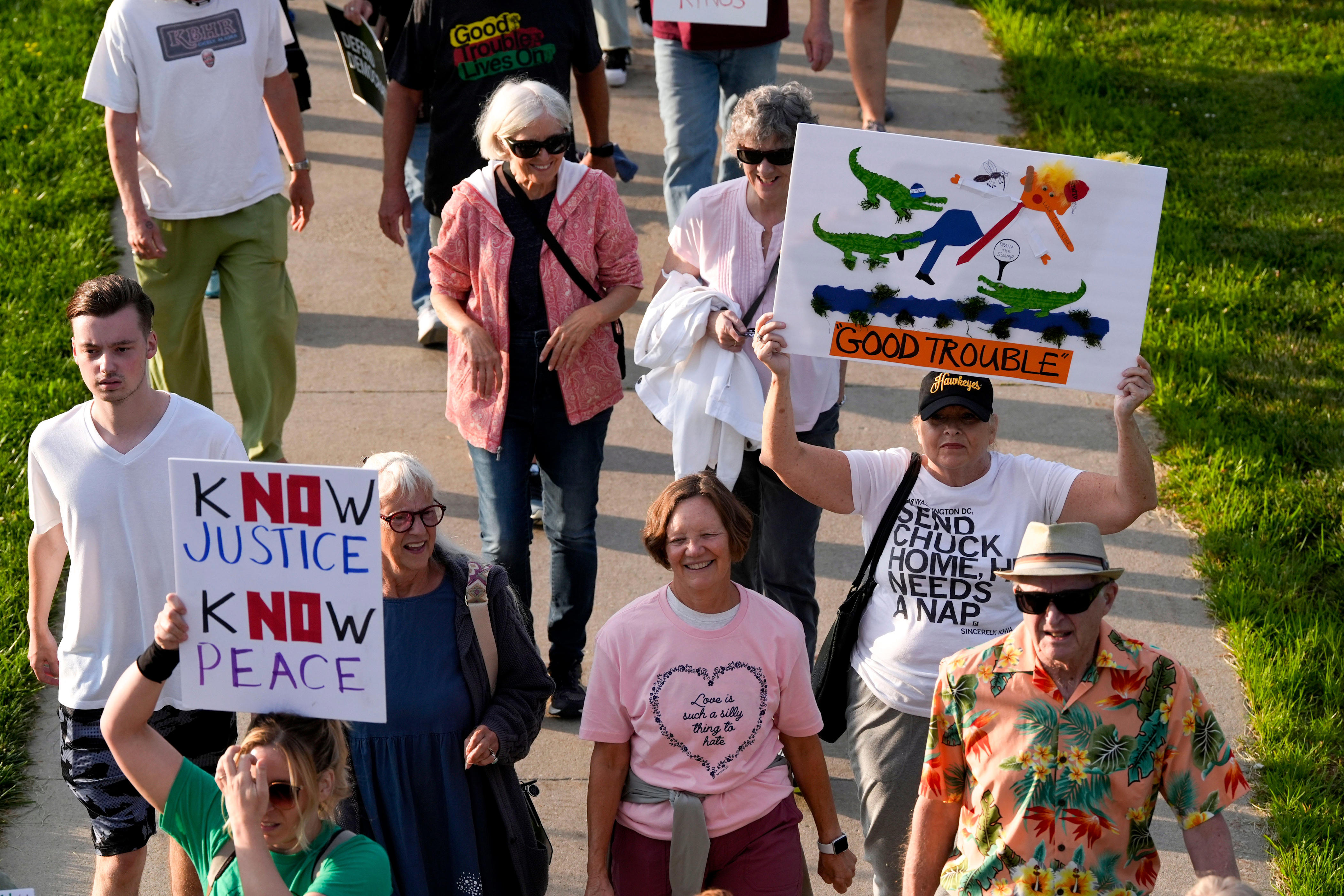 Hundreds rally in Iowa City for 'Good Trouble Lives On' protest in ...