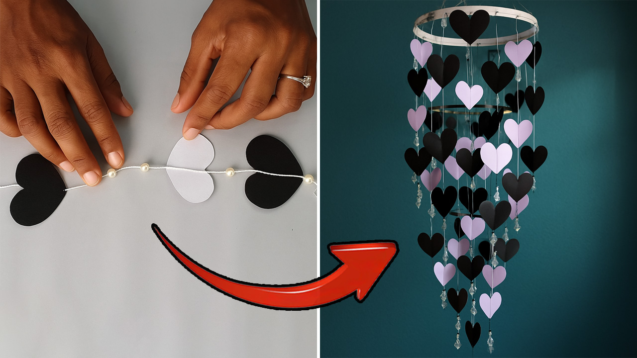 DIY Roof & Wall Hanging Toran | Heart Wall Hanging Craft for Home ...