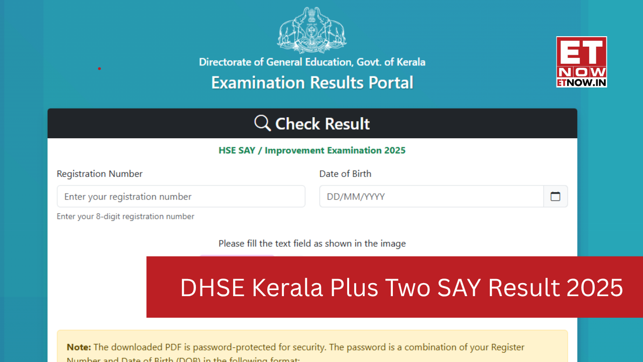 DHSE Kerala Plus Two SAY Result 2025 OUT at results.hse.kerala.gov.in ...
