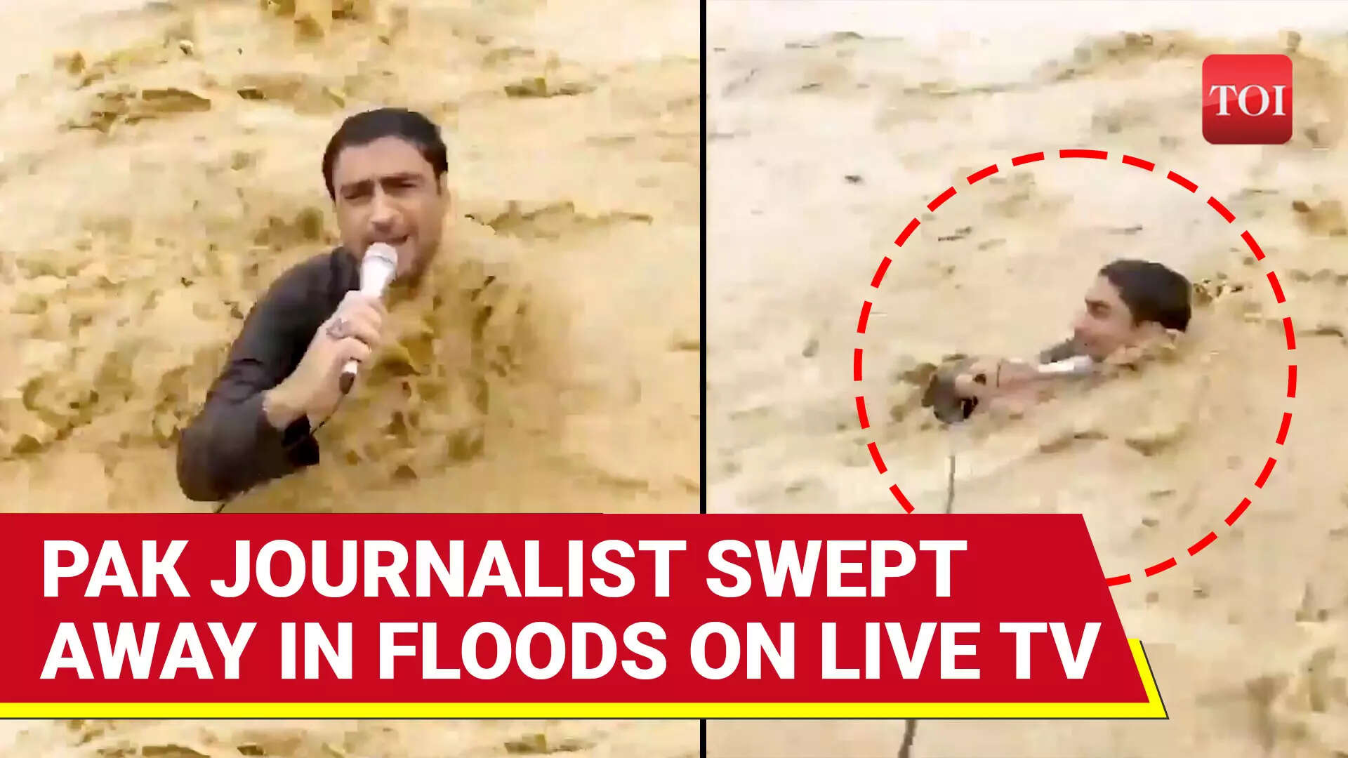 Pakistan Flood Fury: Watch Moment Journalist Gets Washed Away While ...