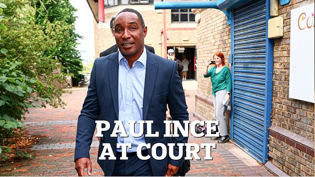 Paul Ince arrives at court after being charged with drink-driving