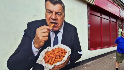 A large portrait of Sam Allardyce has been erected in Dudley overnight