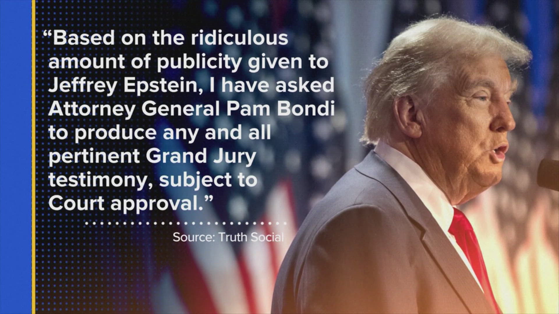 Trump requests release of Epstein material