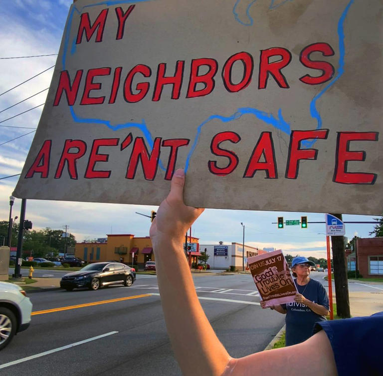 Why over 80 people protested along Macon and Wynnton roads in Columbus
