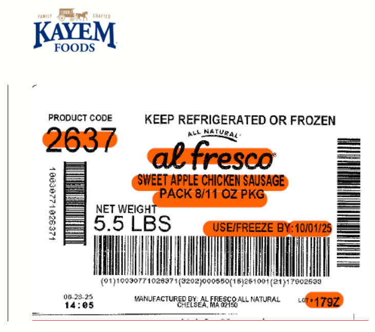 More than 24,000 pounds of chicken sausage recalled after customers ...
