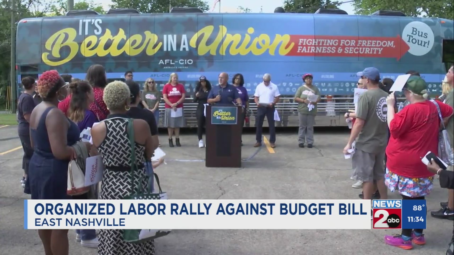 Organized labor rally against budget bill