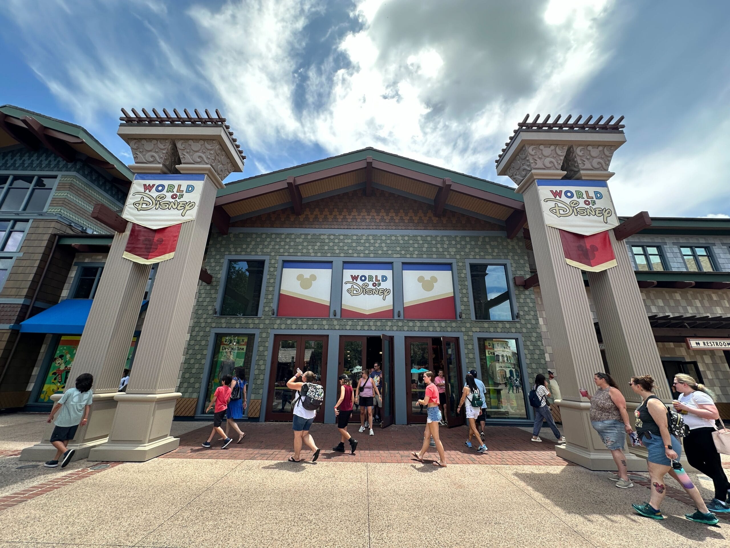 PHOTOS: World of Disney Marquee Removed, Replaced by Banners at Disney ...