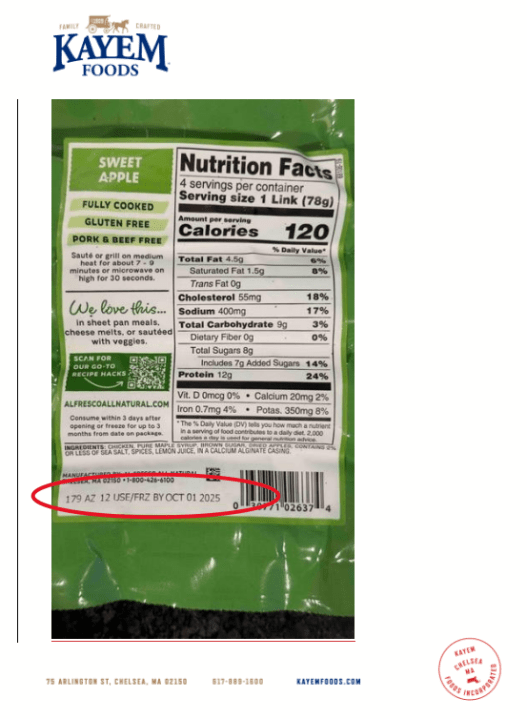 More than 24,000 pounds of chicken sausage recalled after customers ...