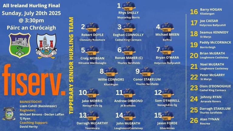 One change to Tipperary panel for All-Ireland hurling final