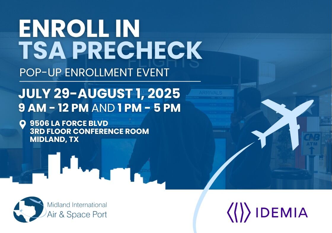 TSA PreCheck enrollment event coming to Midland airport