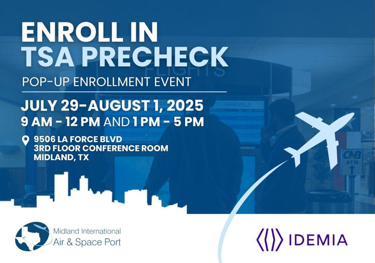 TSA PreCheck enrollment event coming to Midland airport