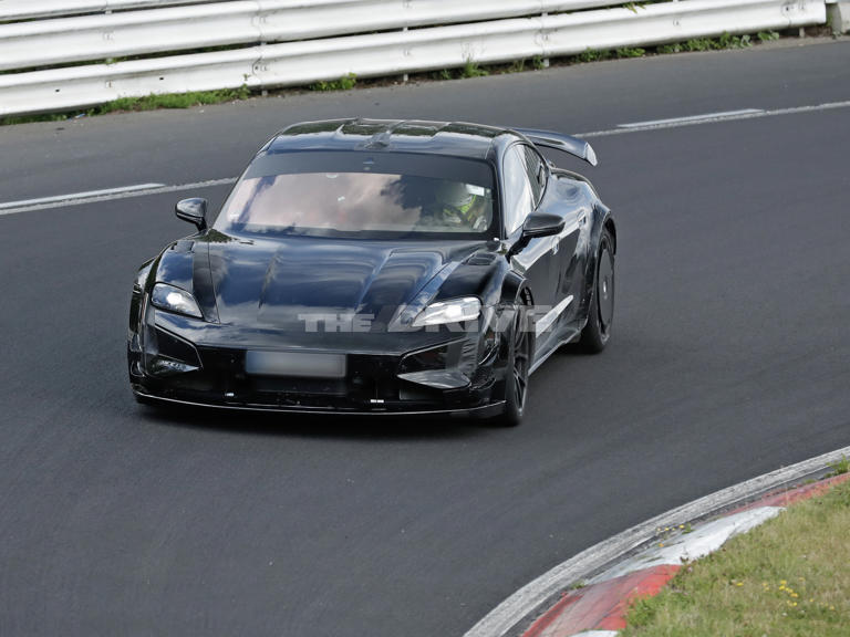 Spied: Porsche Taycan Turbo Weissach Running Aero Wheels and GT3 Fender ...