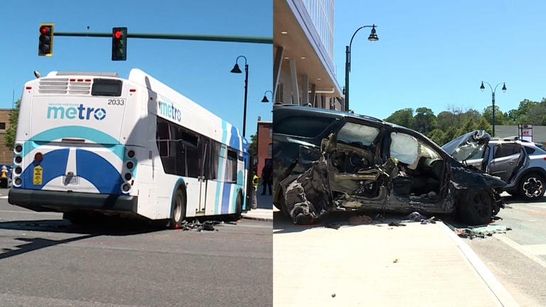 4 injured in multivehicle crash involving Greater Portland Metro bus